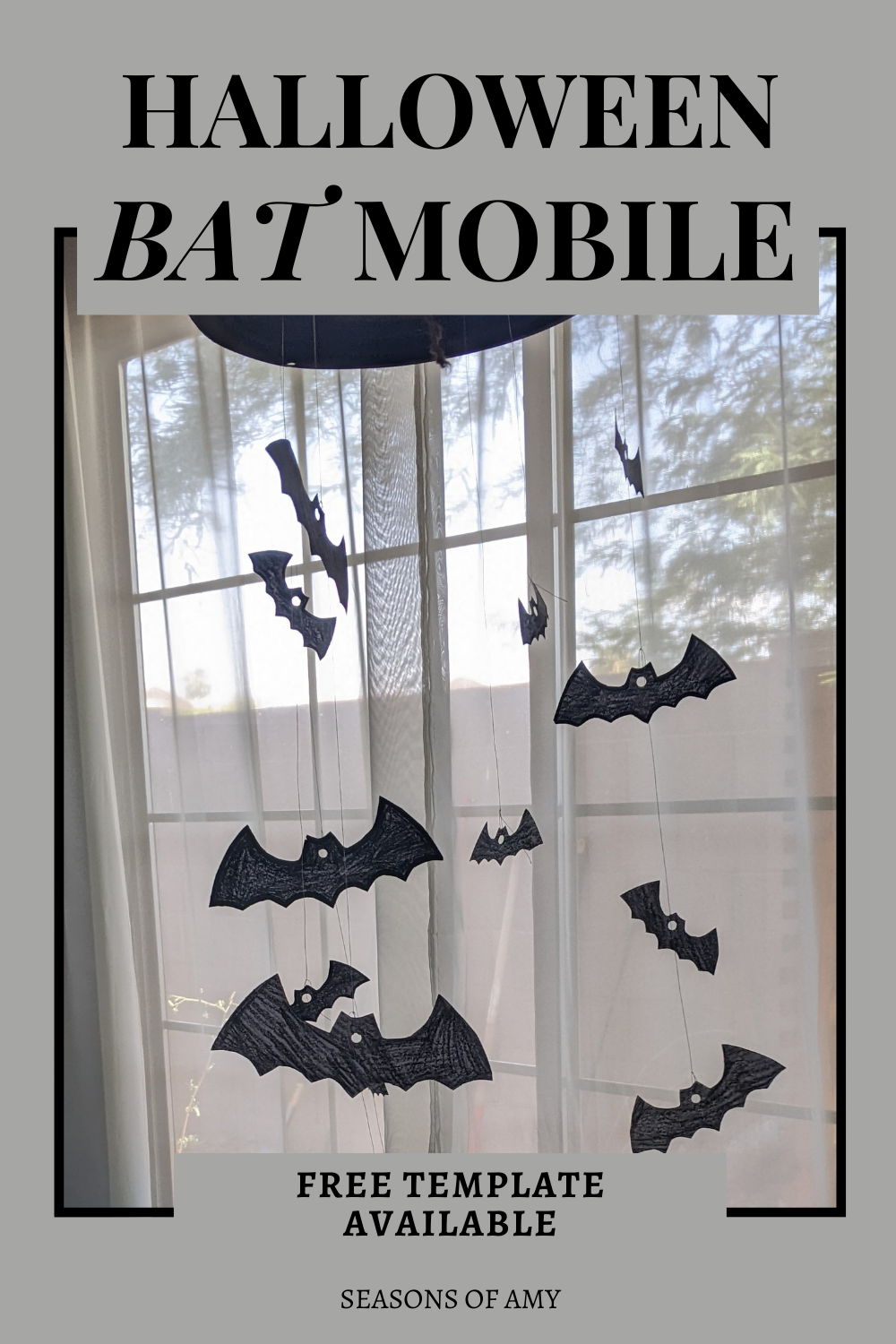 Create a Hanging Bat Mobile : DIY Halloween Mobile Craft - Seasons of Amy
