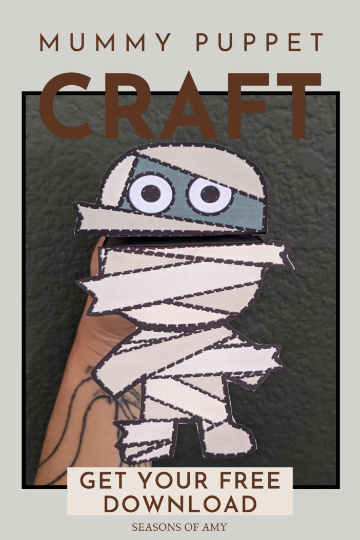 Mummy Puppet Craft for Kids: Free Printable Template Included ...