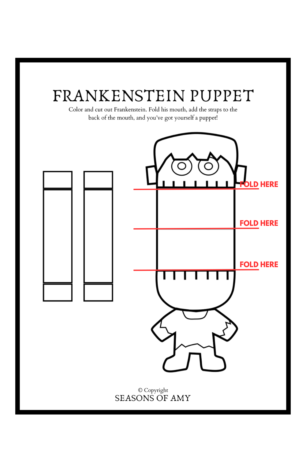 Free Frankenstein Puppet Template: Create Your Own Spooky Fun - Seasons ...