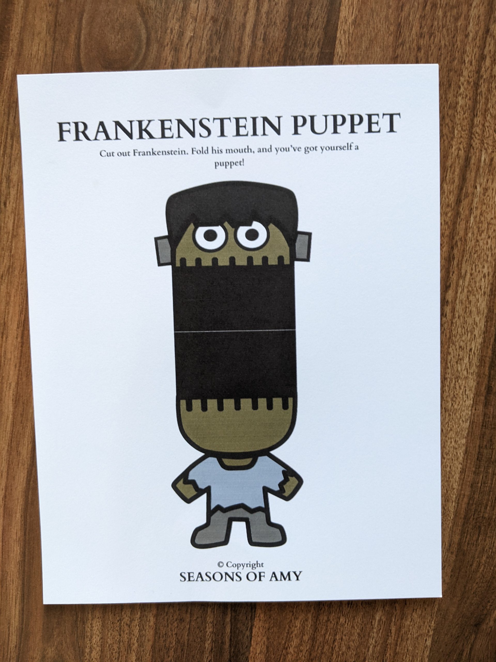 Free Frankenstein Puppet Template: Create Your Own Spooky Fun - Seasons ...