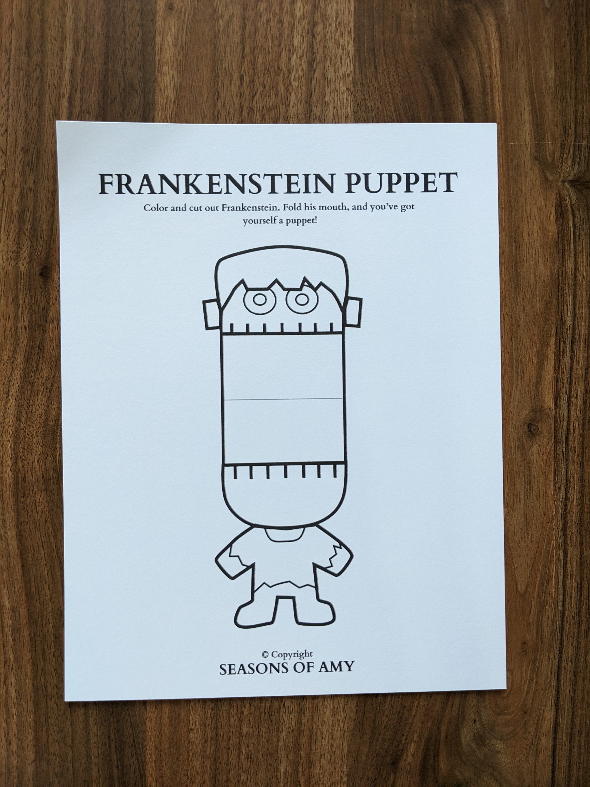 Free Frankenstein Puppet Template: Create Your Own Spooky Fun - Seasons ...
