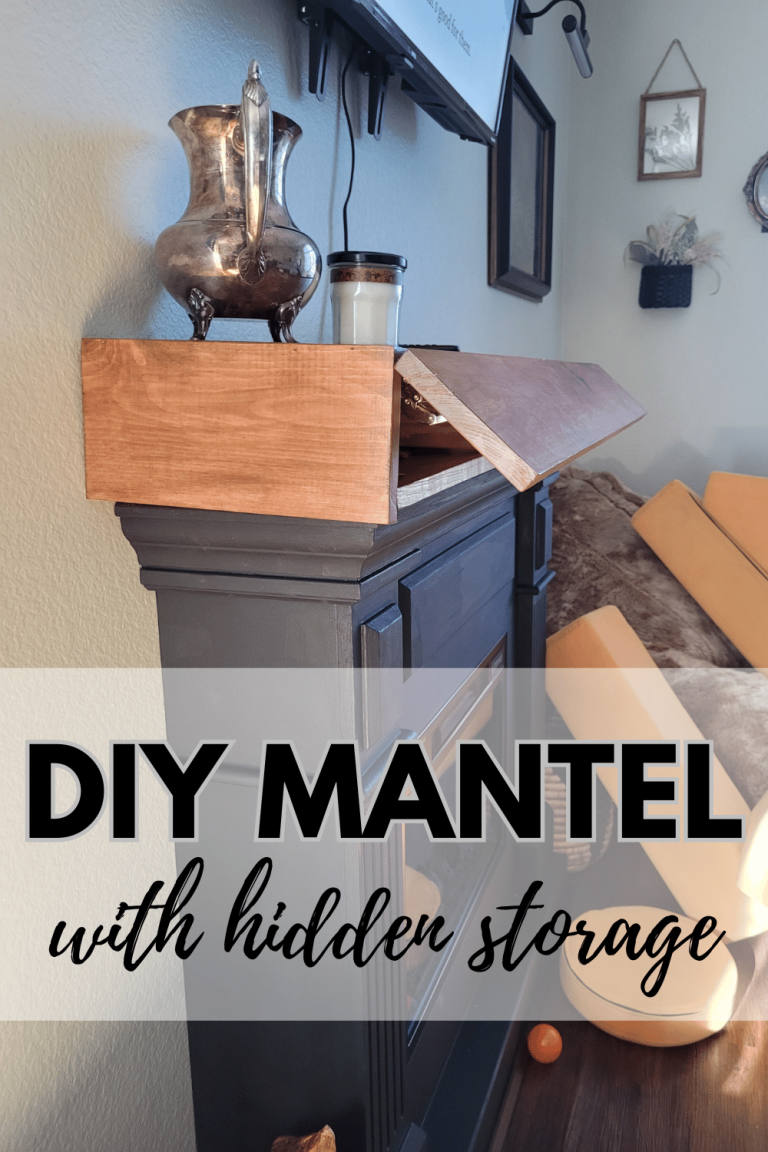 DIY Mantel with Storage: How I Built a Wooden Mantel for My ...
